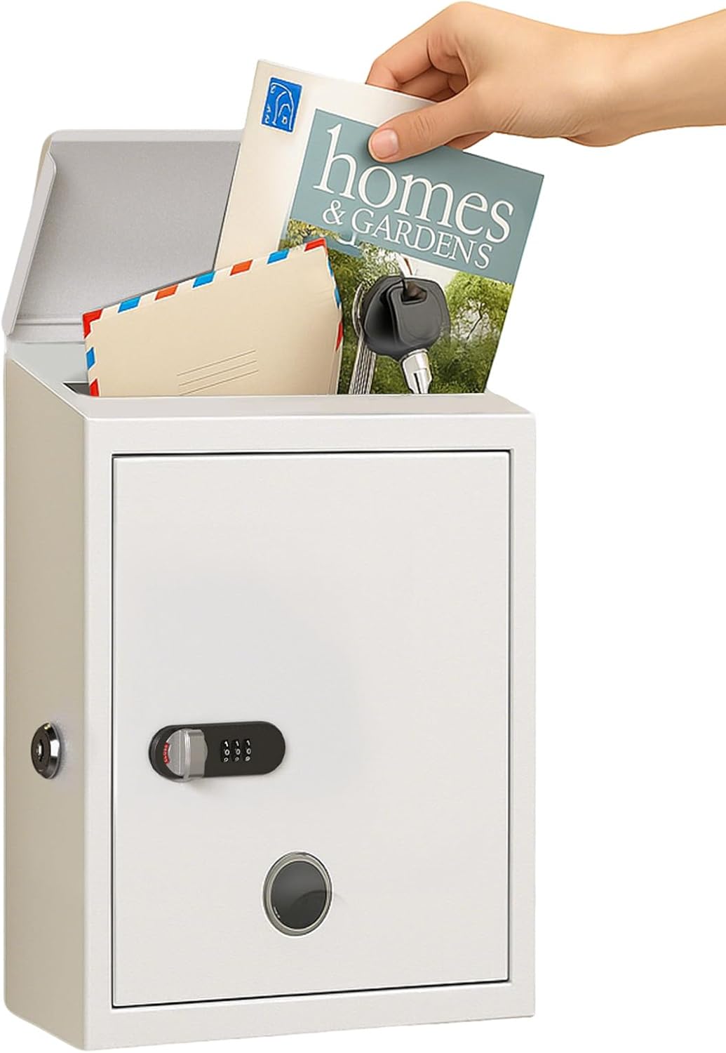 DiDiHere Mailbox with Combination & Key Unlock, Metal Mail Boxes ...