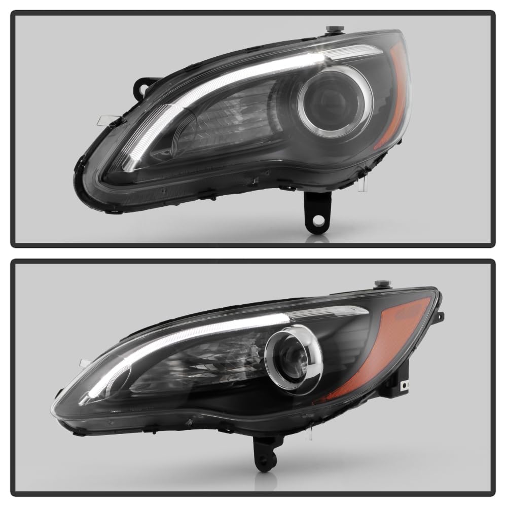 Snapklik.com : For 2011 2012 2013 2014 Chrysler 200 Black Housingn Projector Headlights ...
