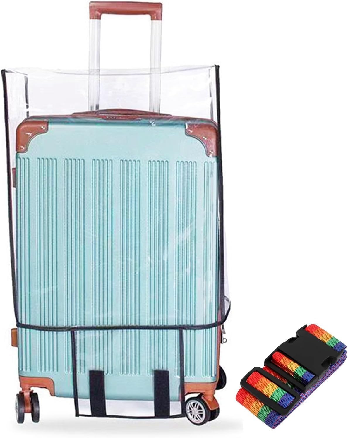 Amazon.com | QUMENEY Clear Luggage Cover PVC Suitcase Cover Protectors ...