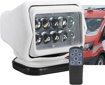 Amazon.com: SAMOFFROAD 50W White Housing Led Search Lights Boat Search ...