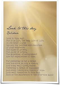 Amazon.com: Jelyfisg Look To This Day Poem Wall Art Vintage Poetry ...
