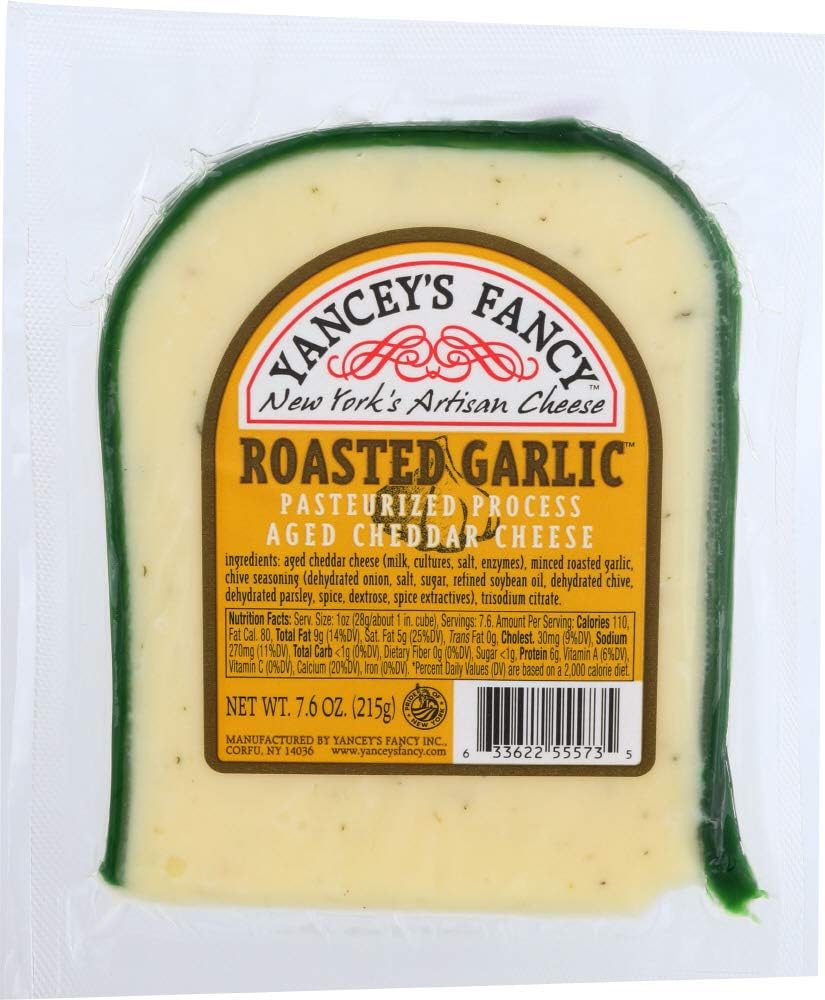 Amazon.com: Garlic Cheddar Cheese 8oz 2pk : Grocery & Gourmet Food