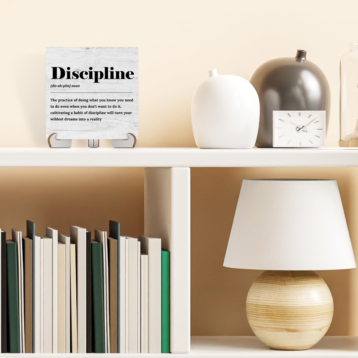 Snapklik.com : Discipline Noun Wood Sign Desk Decor Motivational Rustic ...