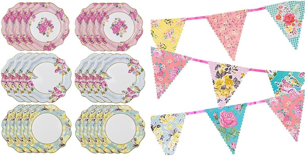 Amazon.com: Talking Tables Vintage Floral Paper Party Decorations for ...