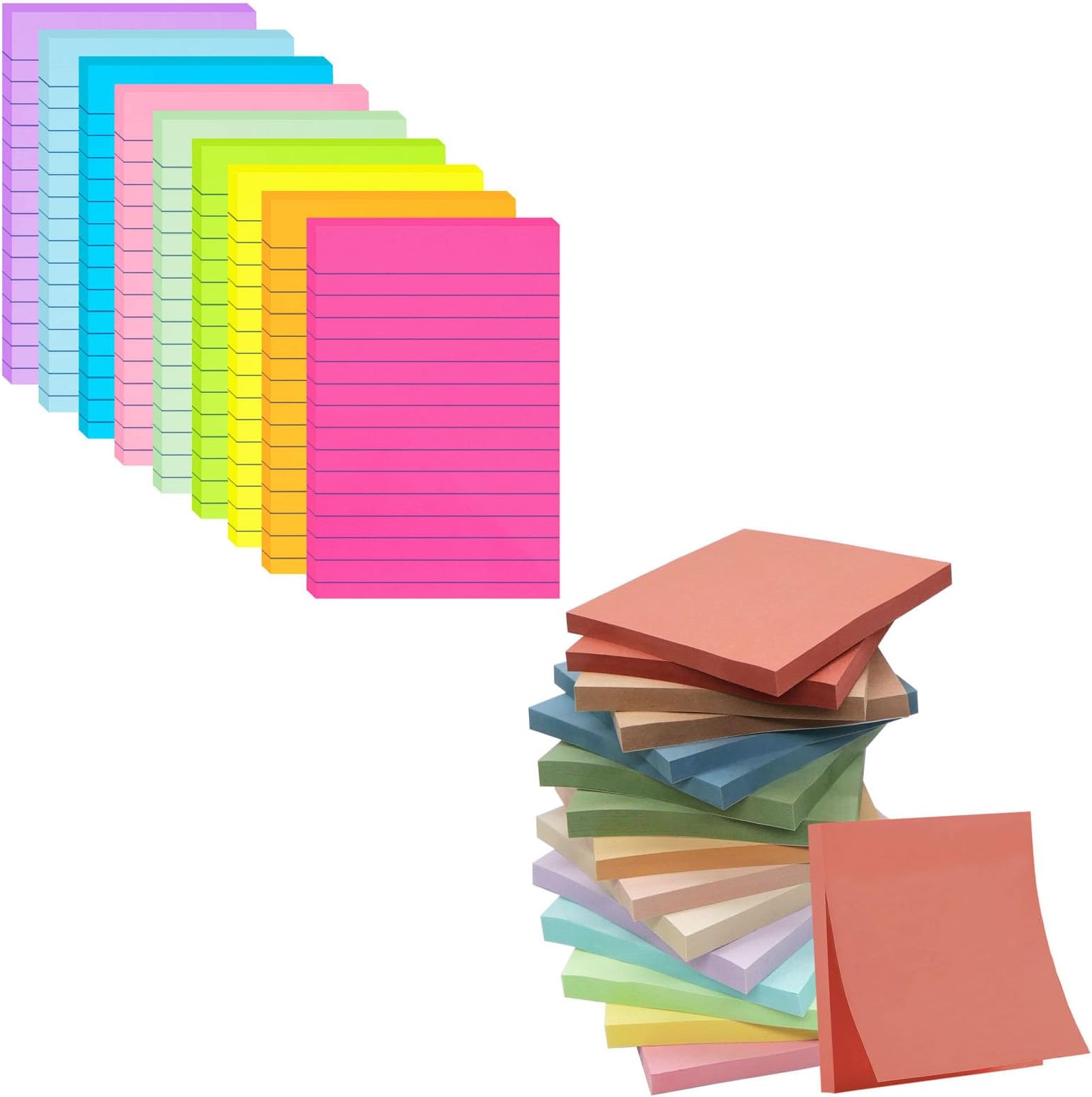 Amazon.com : (9 Pack) Bright Lined Sticky Notes 4x6 and (16 Pack ...