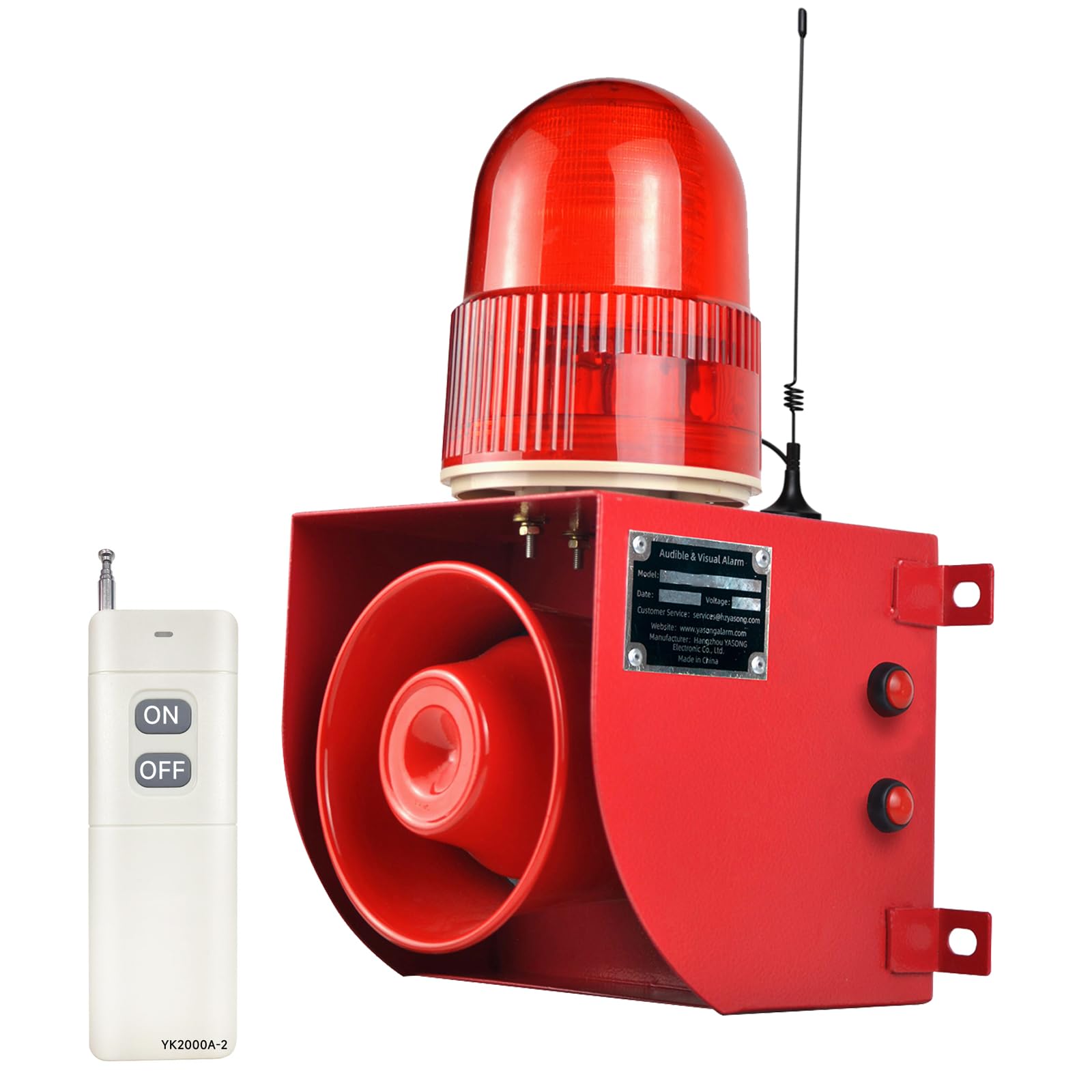 Amazon.com: Y DIANS S Outdoor Alarm Siren Wireless Adjustable Volume ...