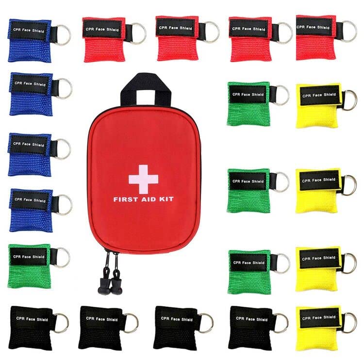 Amazon.com: AOUTACC 20pcs CPR Mask+1pcs Nylon First Aid Bag Empty ...