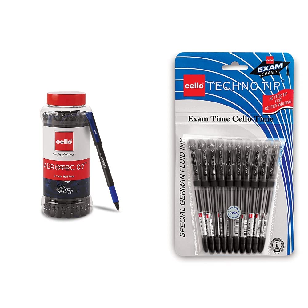 Cello Aerotec Ball Pens & Cello Technotip Ball Pen Set (Pack of 10 pens ...