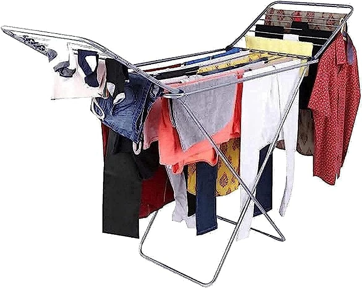 منشر غسيل لتجفيف الملابس معدني قابل للطي : Amazon.eg