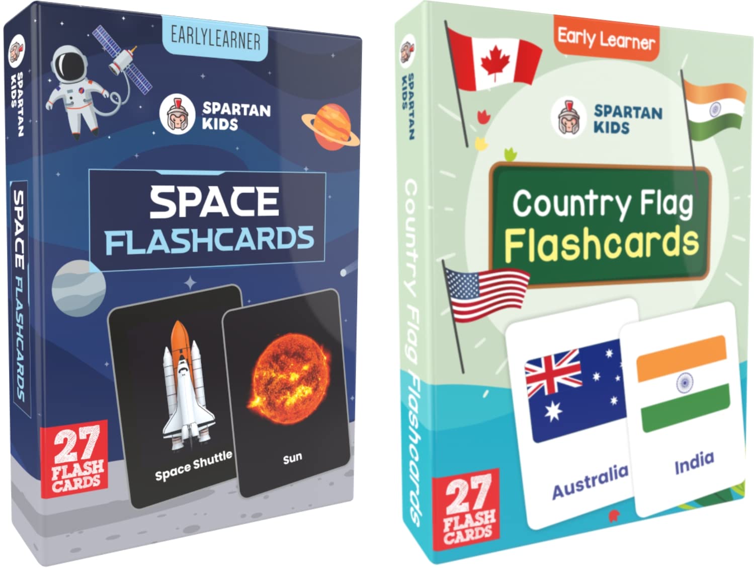 Buy SPARTAN KIDS® Flash cards for Kids - Space and Country s (Set of 2 ...