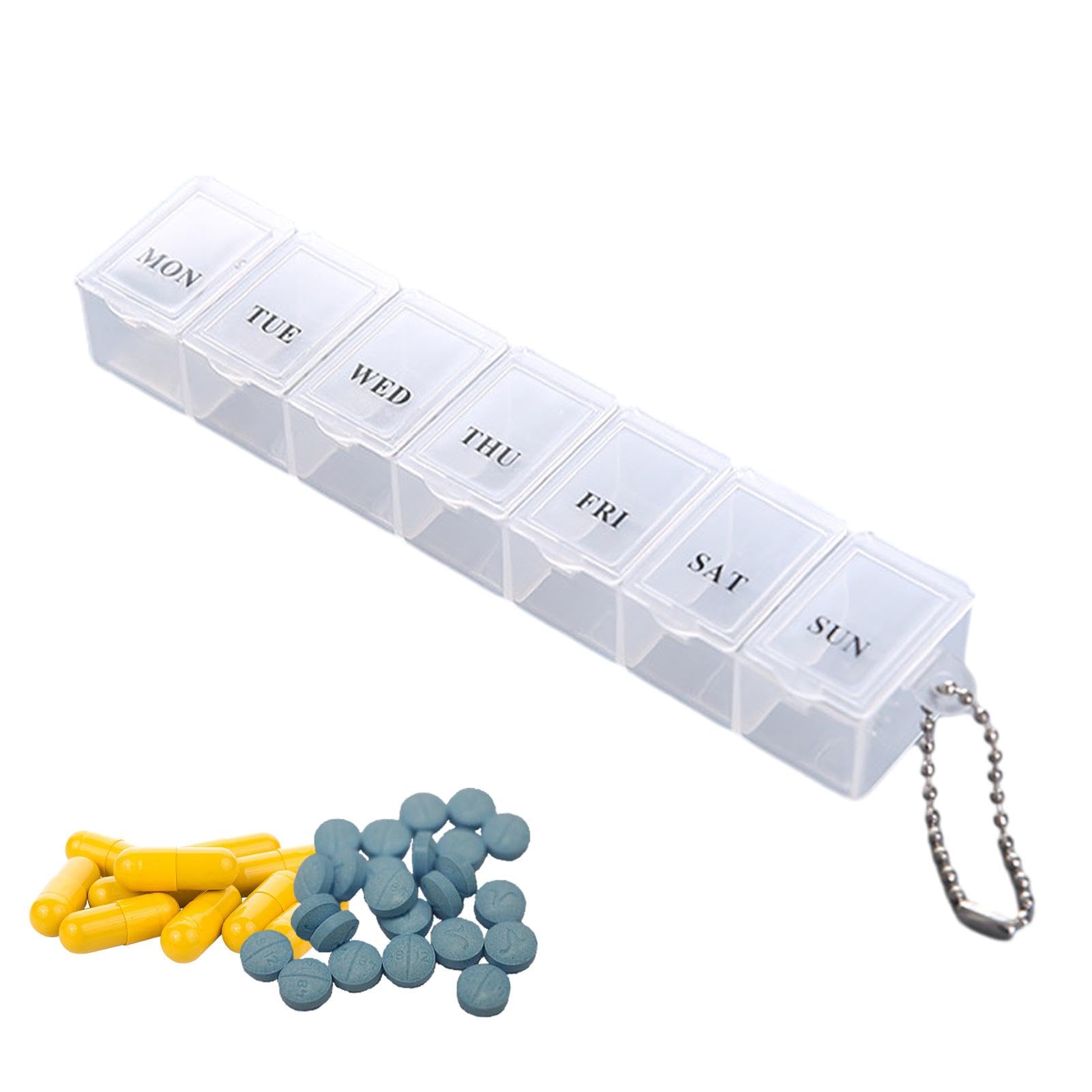 Amazon.com: Small Pill Organizer - 7 Day Pill Container | Clear Travel ...