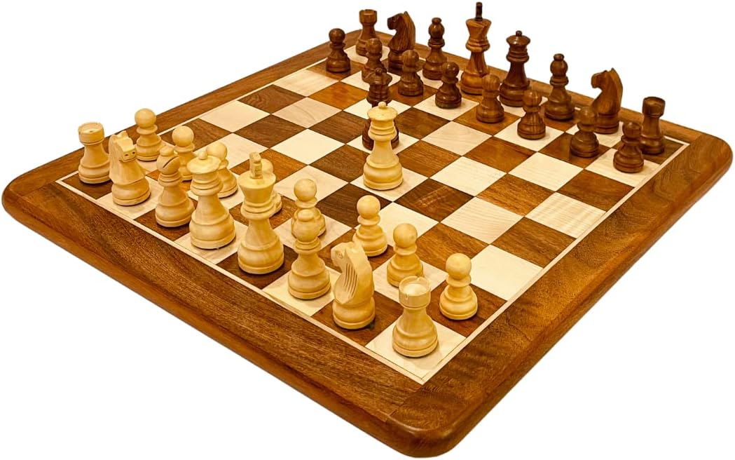 Buy WIGANO Adult Wooden Chess Board Game Set With Extra Queen And ...