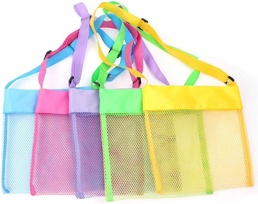Amazon.com: ISADENSER 5-Pack Colorful Mesh Beach Bags Breathable Sea ...