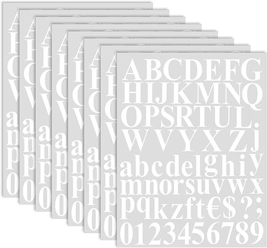 Amazon.com: TaoBary 8 Sets 536 Pcs Vinyl Letter Number Stickers ...