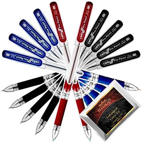 Amazon.com : Cello Pinpoint Blue Black Red Pen Superfine Writing 0.5 mm ...