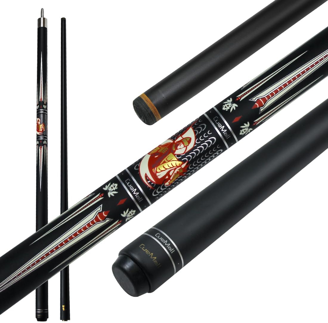 Amazon.com : YEUEK CueMall Carbon Fiber Pool Cue Stick Wrapless 12.2mm ...