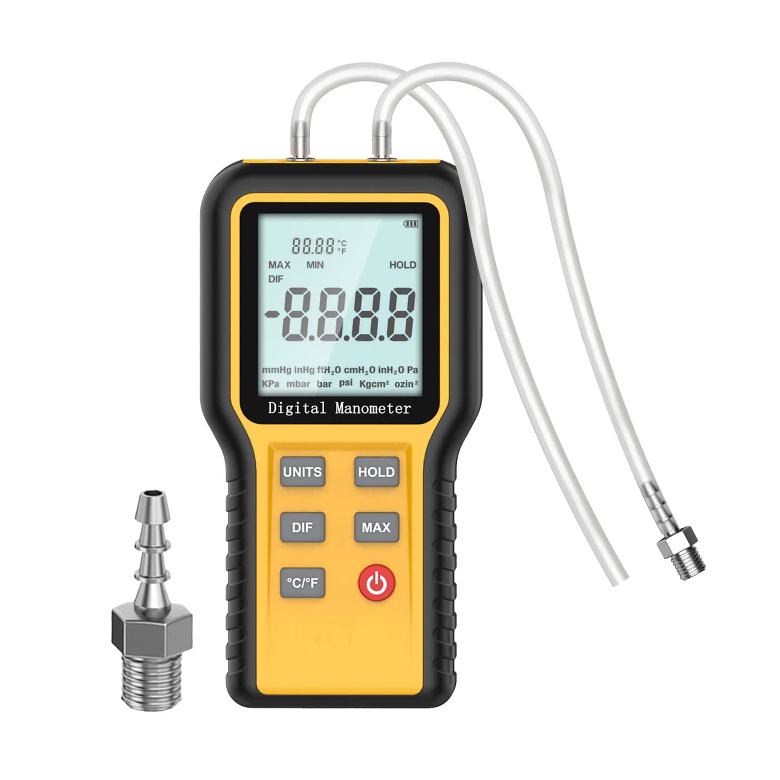 Excefore Manometer, Professional Digital Display Manometer Gas Pressure ...