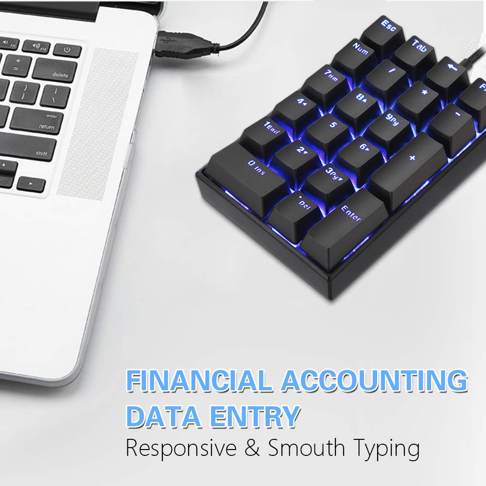 MOTOSPEED K23 Mechanical Numeric Keypad Red Switch Wired 21 Keys Mini ...