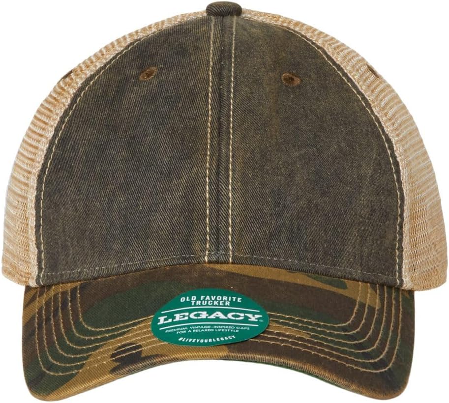 Legacy Old Favorite Trucker Cap, One Size, Black-Army Camo-Khaki at ...