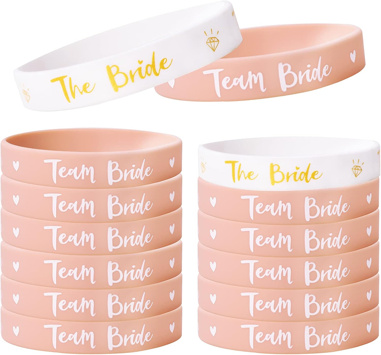 12 pcs The Bride Team Bride Silicone Wristbands Wrist Bands Hen Party ...