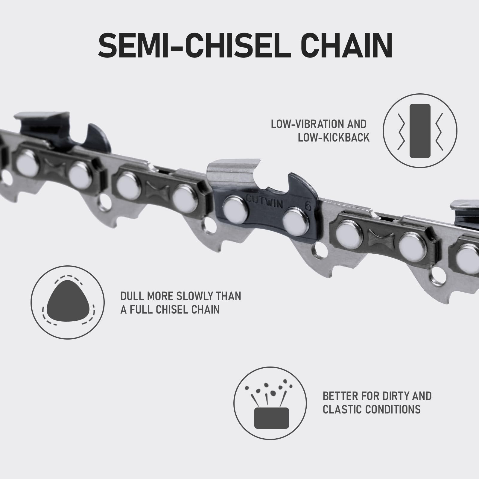 Snapklik.com : Cutwin 3 Pack 14 Inch Chainsaw Chain CW-R52 3/8" LP ...