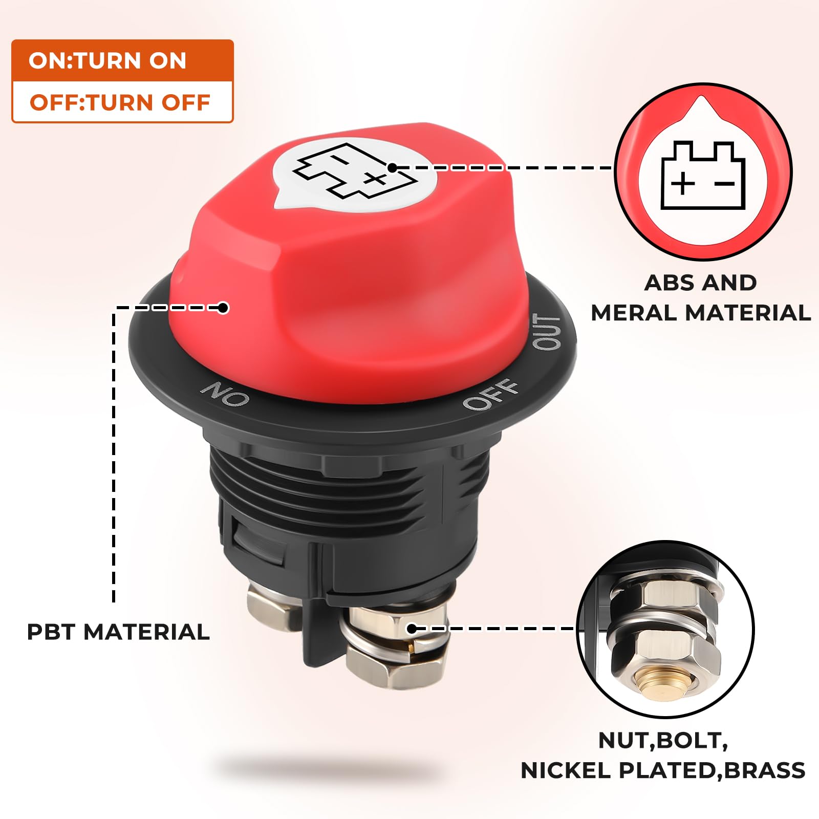 Snapklik.com : ISINFLASH Battery Disconnect Swicth 12-48V, Battery ...