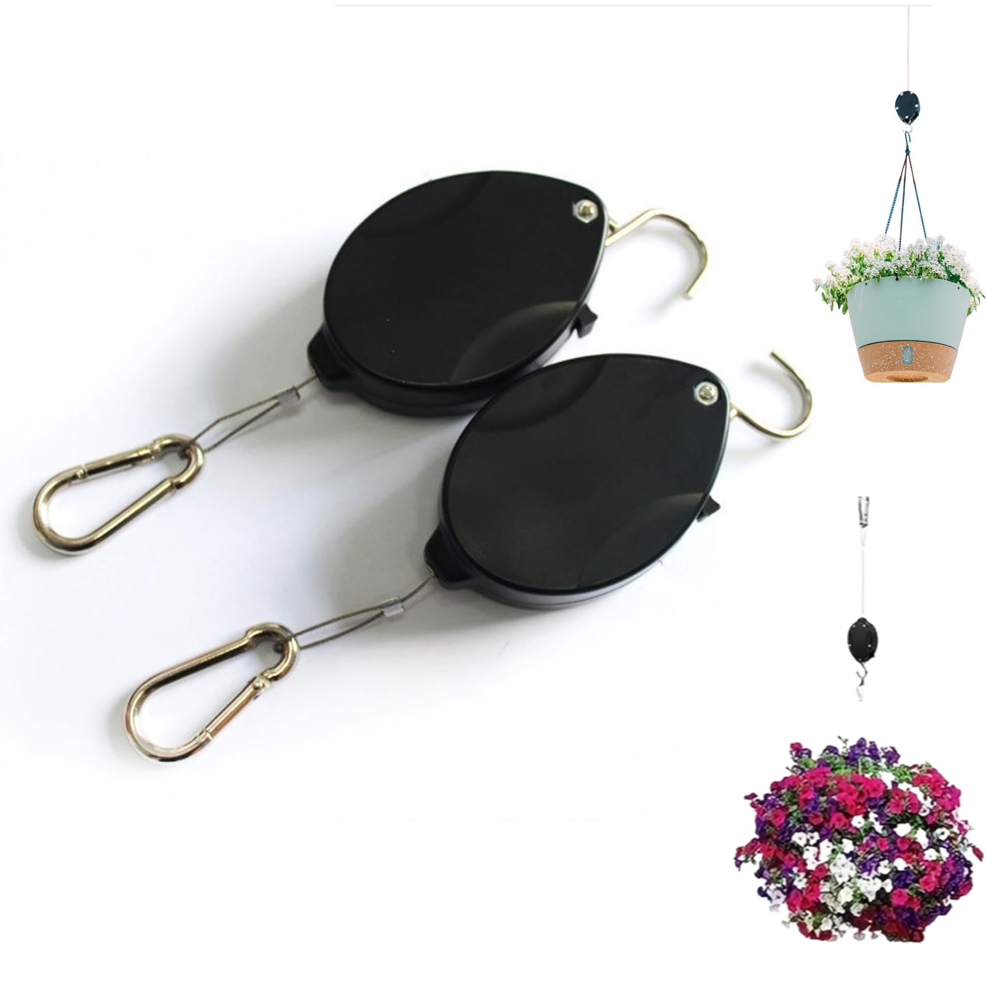 Amazon.com: SGGRT 2PCS Upgrade Retractable Plant Hanger, Strong ...