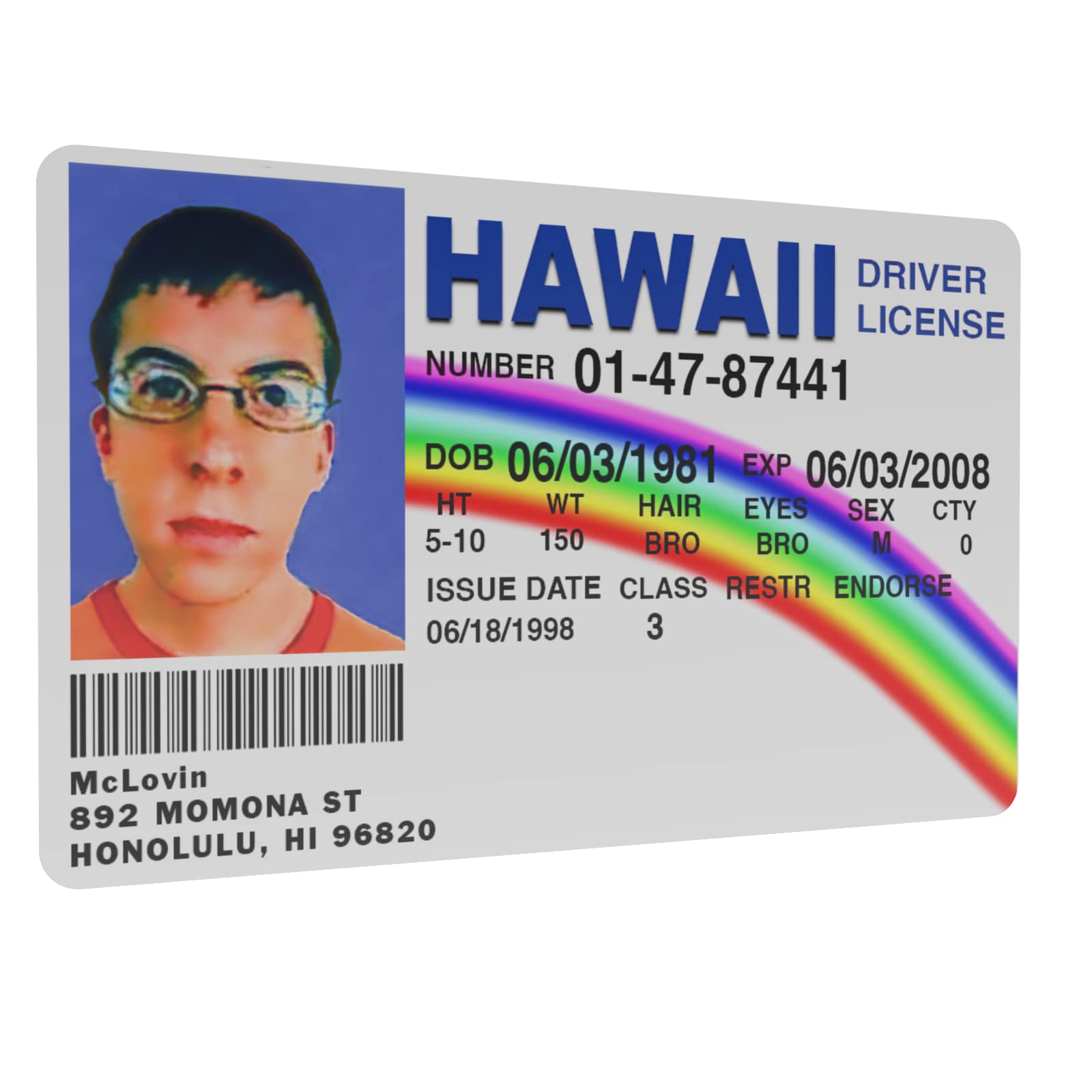Superbad McLovin ID Card Fake Novelty Driving License ID Replica ...