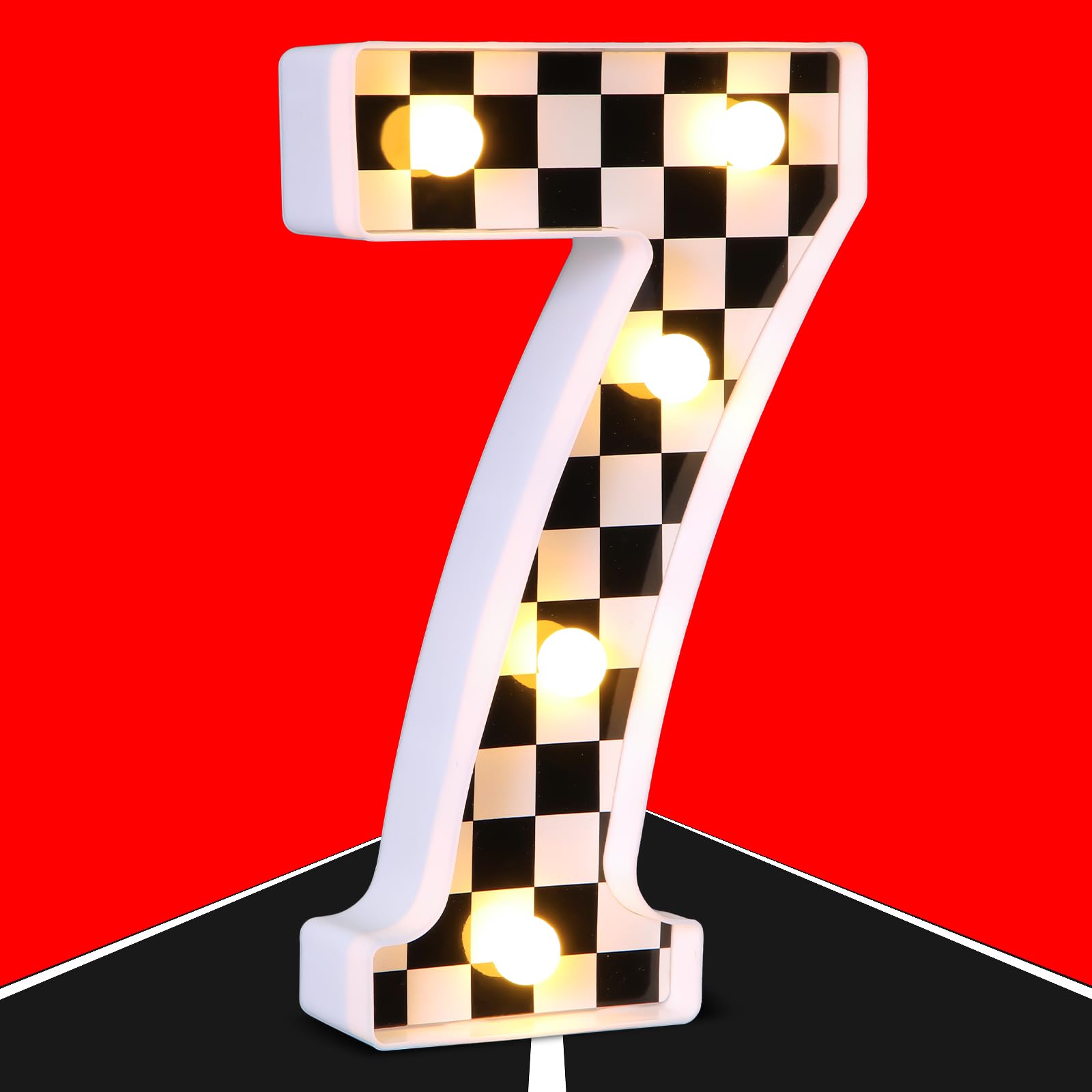 Amazon.com: Maxcheck Racing Car Light up Numbers Black and White ...