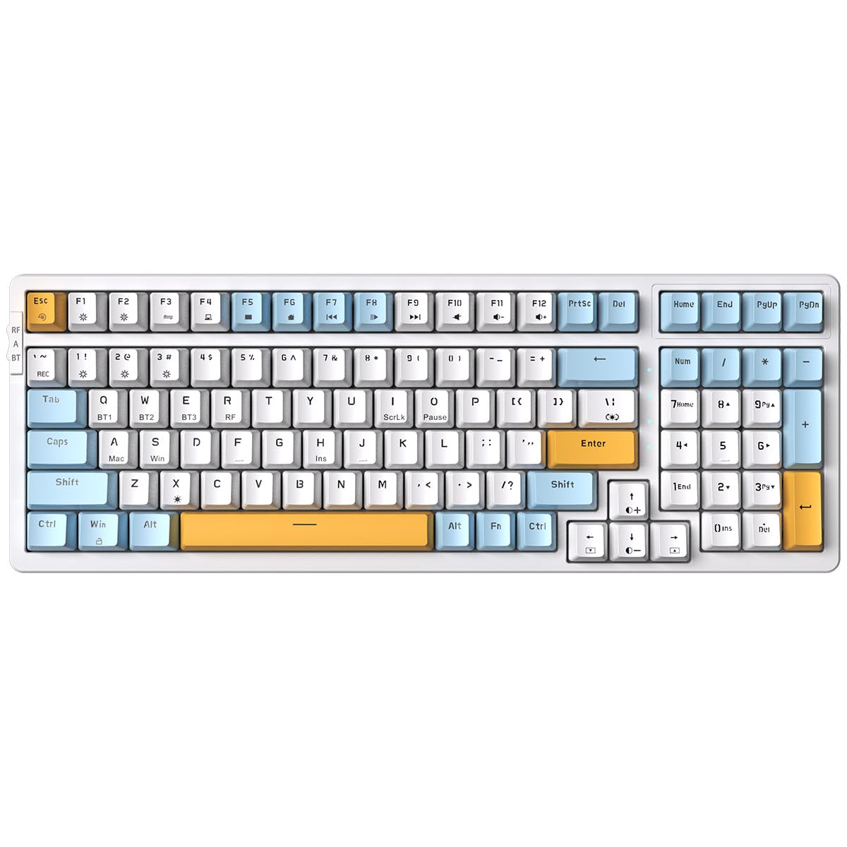 Qisan Mechanical Wireless Keyboard USB Wired Gaming Keyboard Ice Blue ...