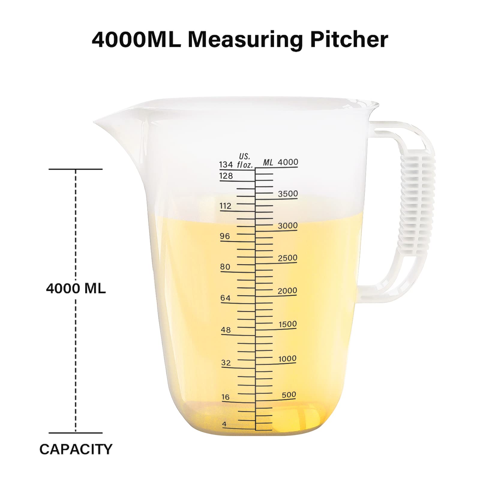 Snapklik.com : Luvan 1 Gallon Measuring Pitcher, Large Measuring Cup