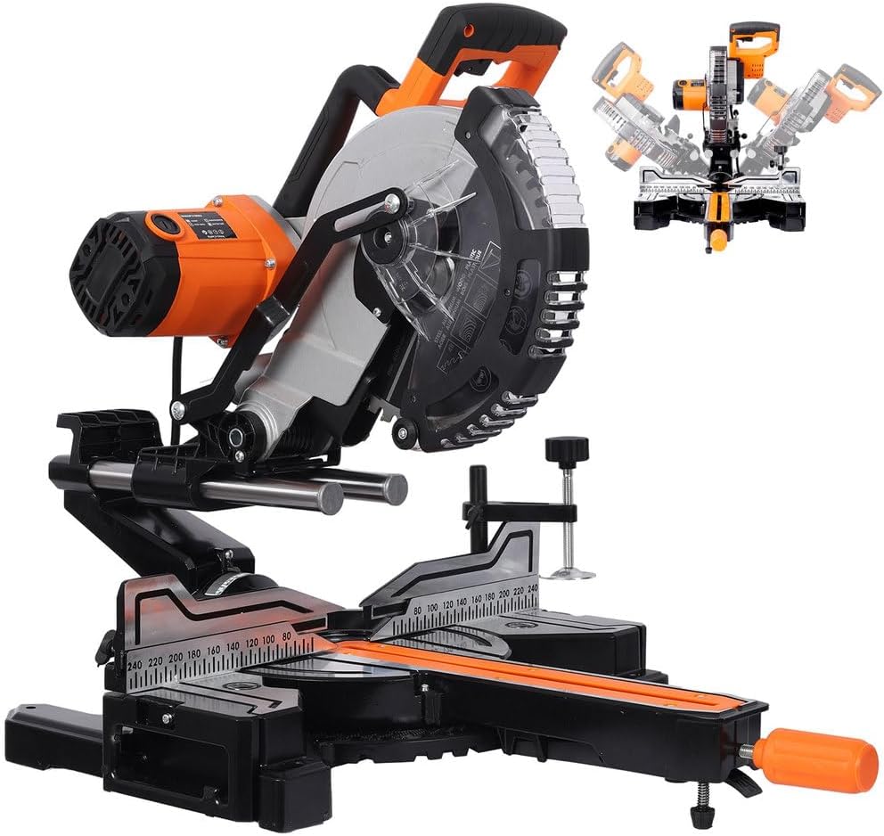 10-Inch Dual Bevel Sliding Miter Saw, 2-Speed 3200/5000 RPM Compound ...