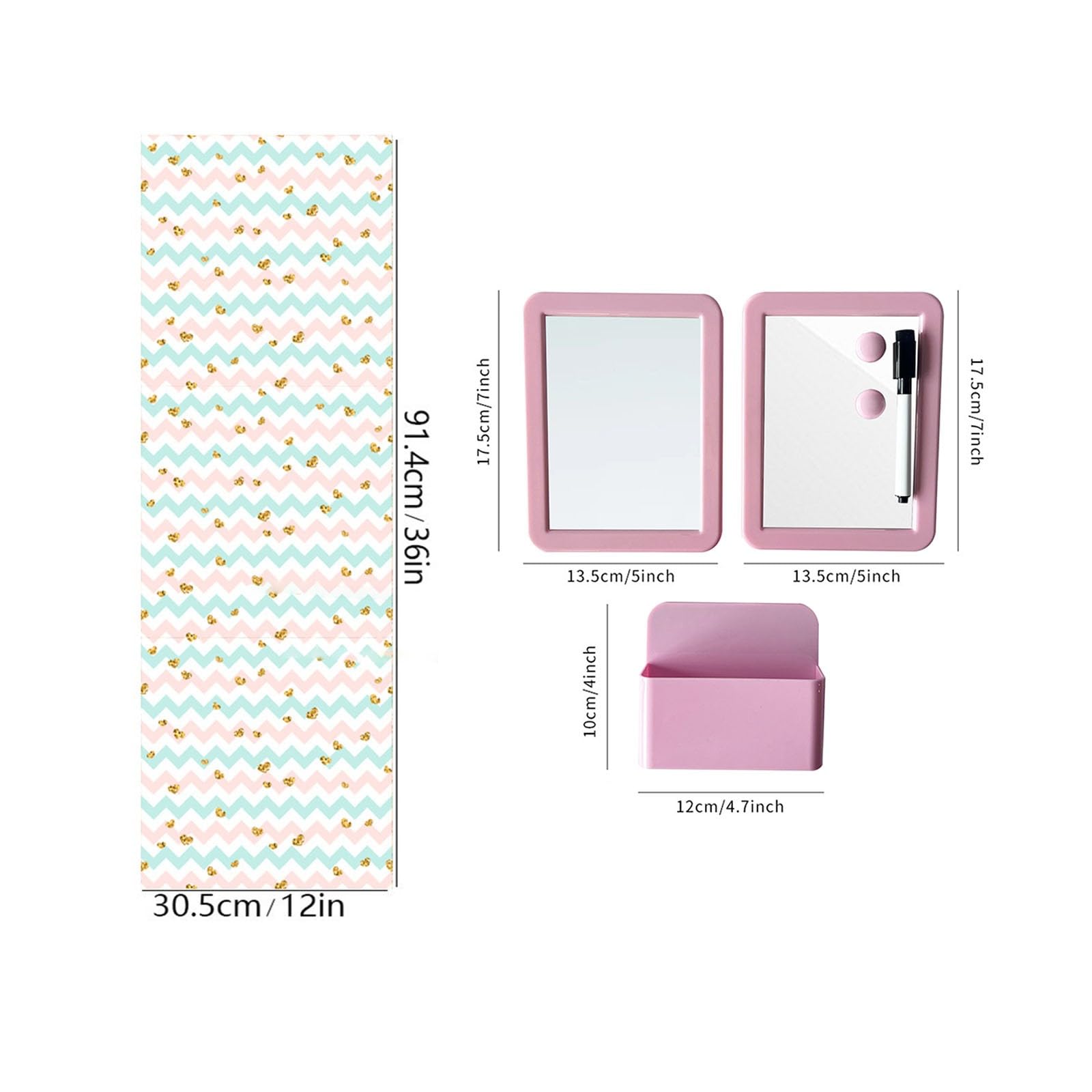 Locker Shelf Boho Locker Decor Kit – 12-Piece Set With Mirror ...