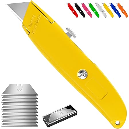 DIYSELF 2-Pack Box Cutter, Utility Knife with SK5 Blades, Portable Box ...