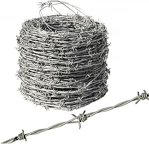 Amazon.com: Barbed Wire, 2-Strand 4 Point Stainless Steel Barbed Wire ...