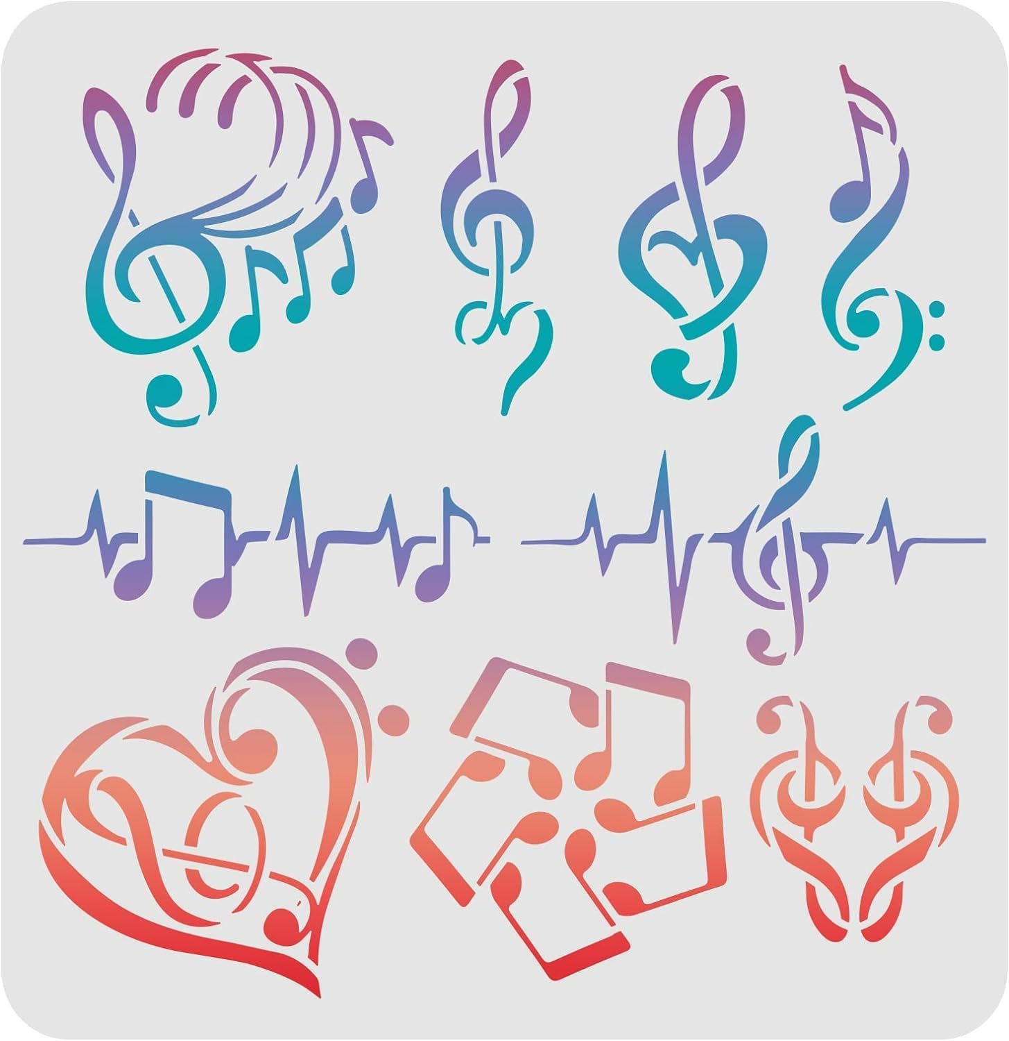 Amazon.com: Stencils for Walls: Music Stencil, 15.5 x 10 inch (M ...