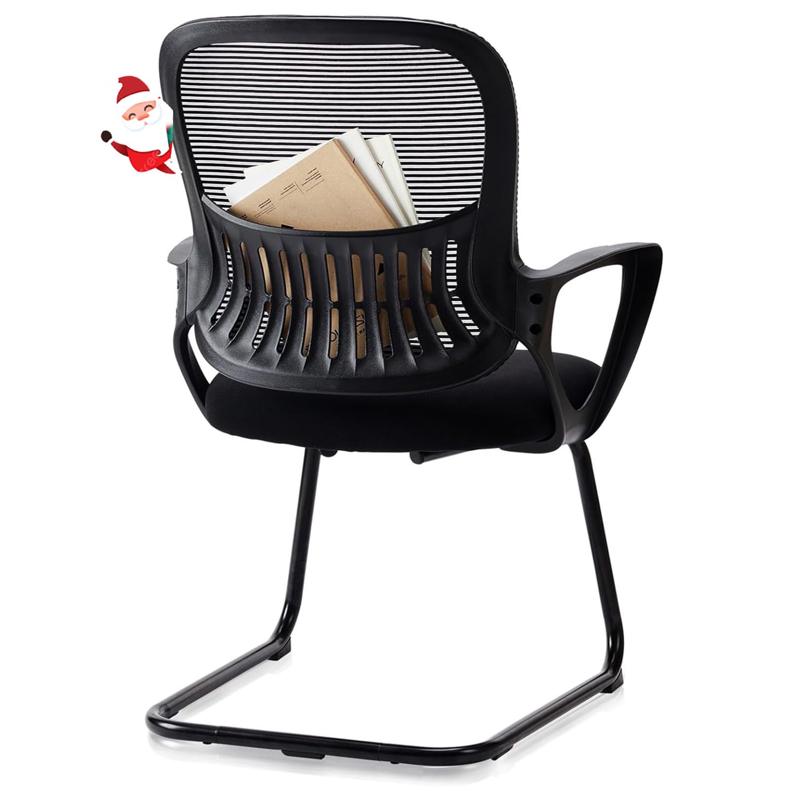 Snapklik.com : Desk Chair No Wheels, Ergonomic Office Chair Sled-Base ...