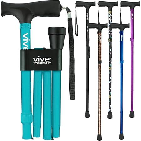Amazon.com: Vive Folding Cane - Foldable Walking Cane for Men, Women ...