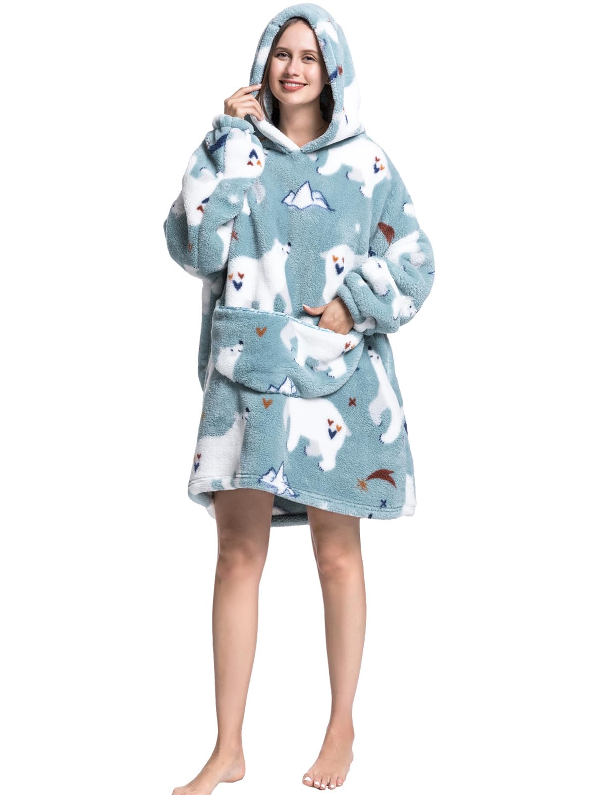 Blanket Hoodie for Women Men Oodie Adult Cozy Warm Wearable Blanket ...