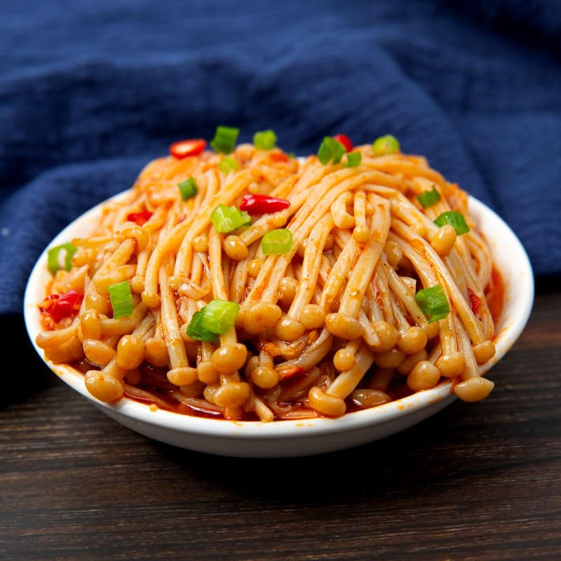 Seta enoki picante instantánea 2.12 ozbolsa, hongo enoki de aceite rojo ...
