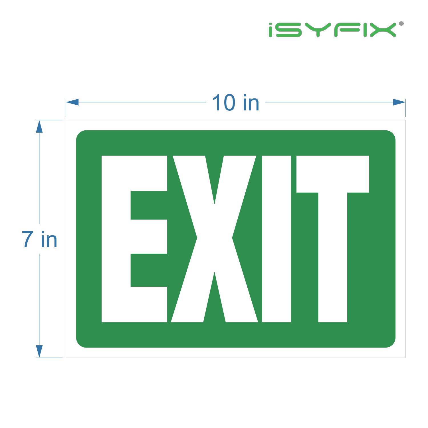 Snapklik.com : iSYFIX Exit Signs Stickers 2 Pack 10x7 Inch Premium Self ...