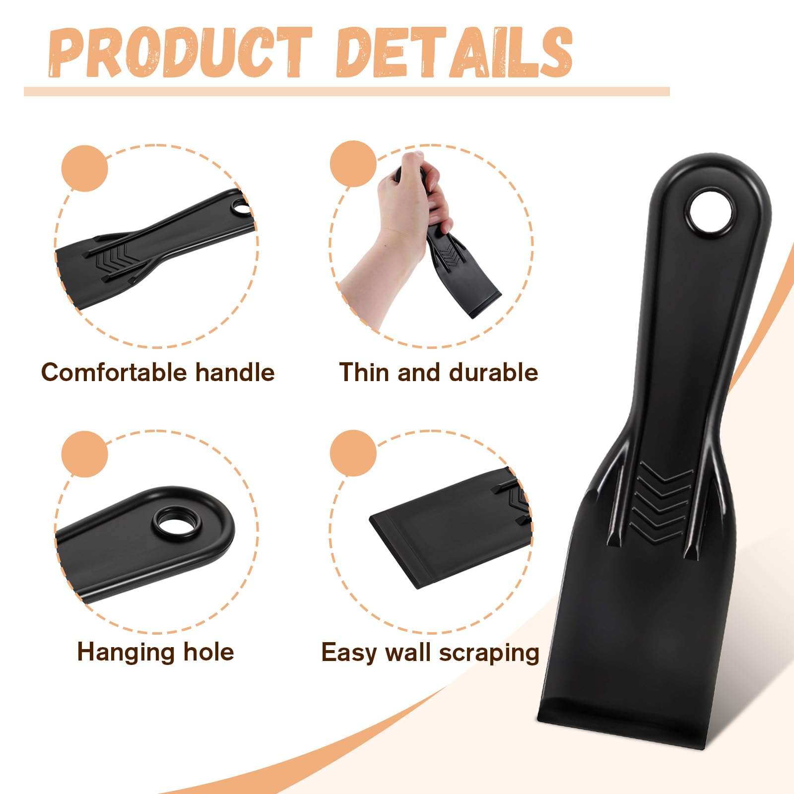 Plastic Scraper Tools 5-Piece Plastic Putty Knife Set - 2 Inch Flexible ...