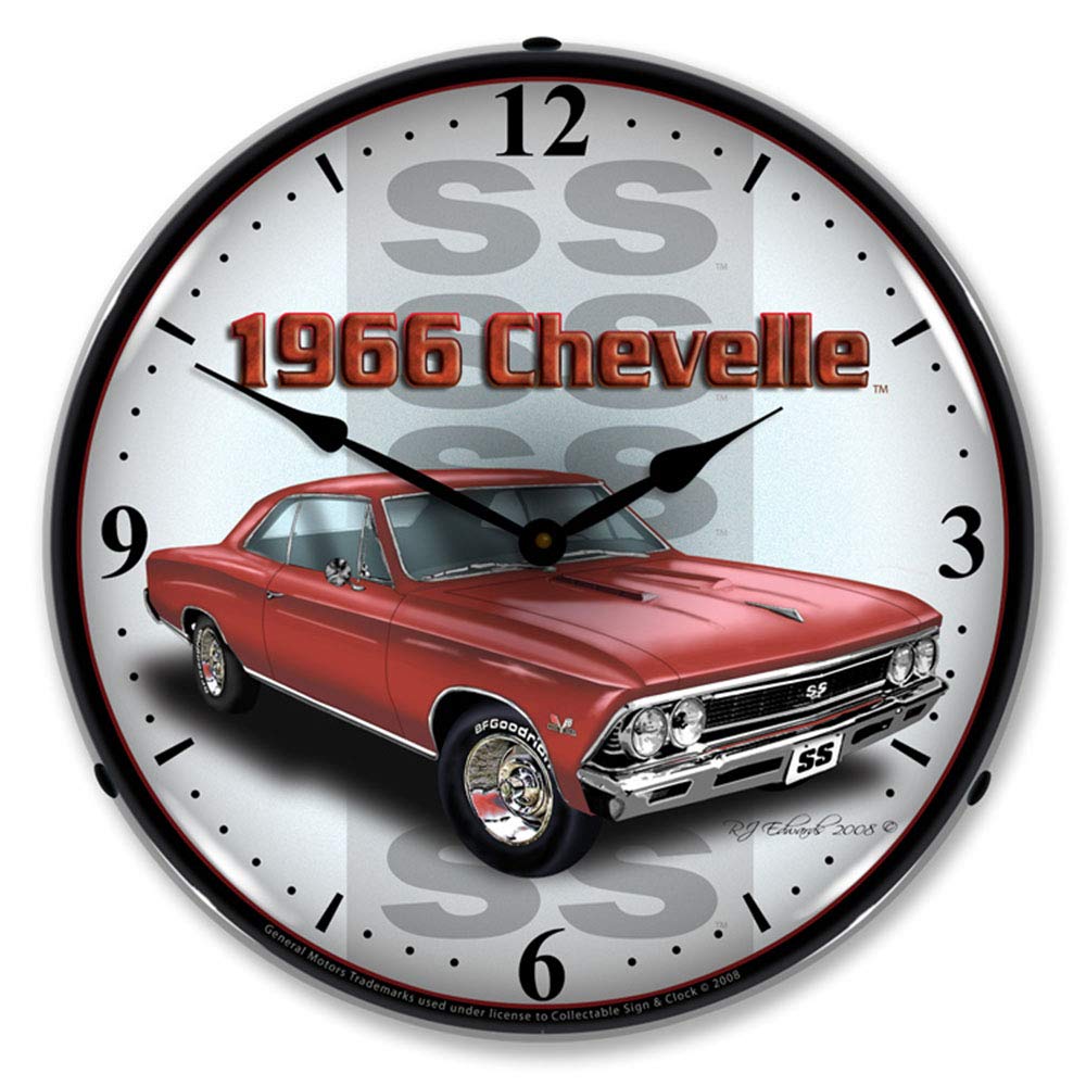 Amazon.com: 1966 Chevy Chevelle SS LED Wall Clock, Retro/Vintage ...