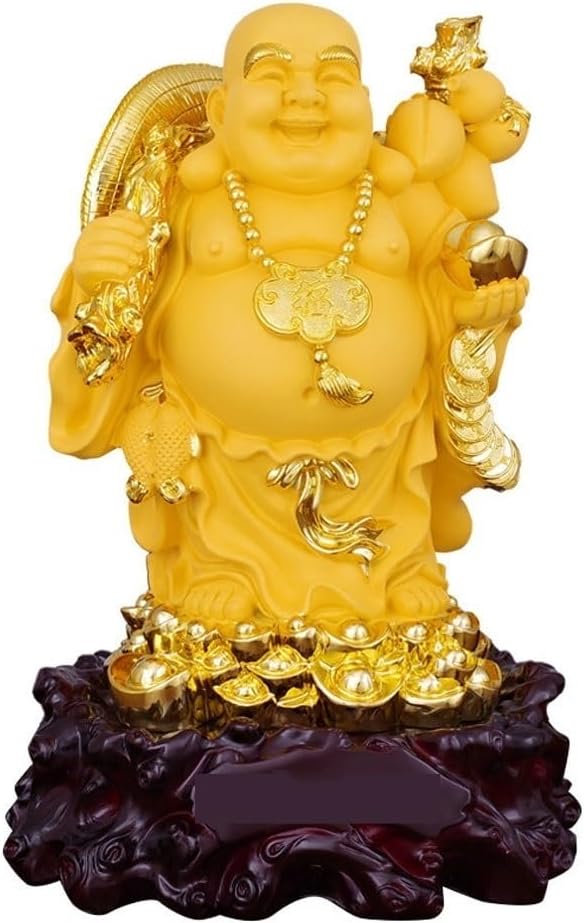 Amazon.com: LIMKOO Buddha Decor Resin Feng Shui Bodhisattva Statue Laughing Buddha Figurine ...