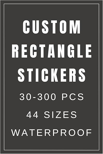 Amazon.com : Custom Rectangle Stickers Labels, 44 Sizes, 1-8 in, Glossy ...