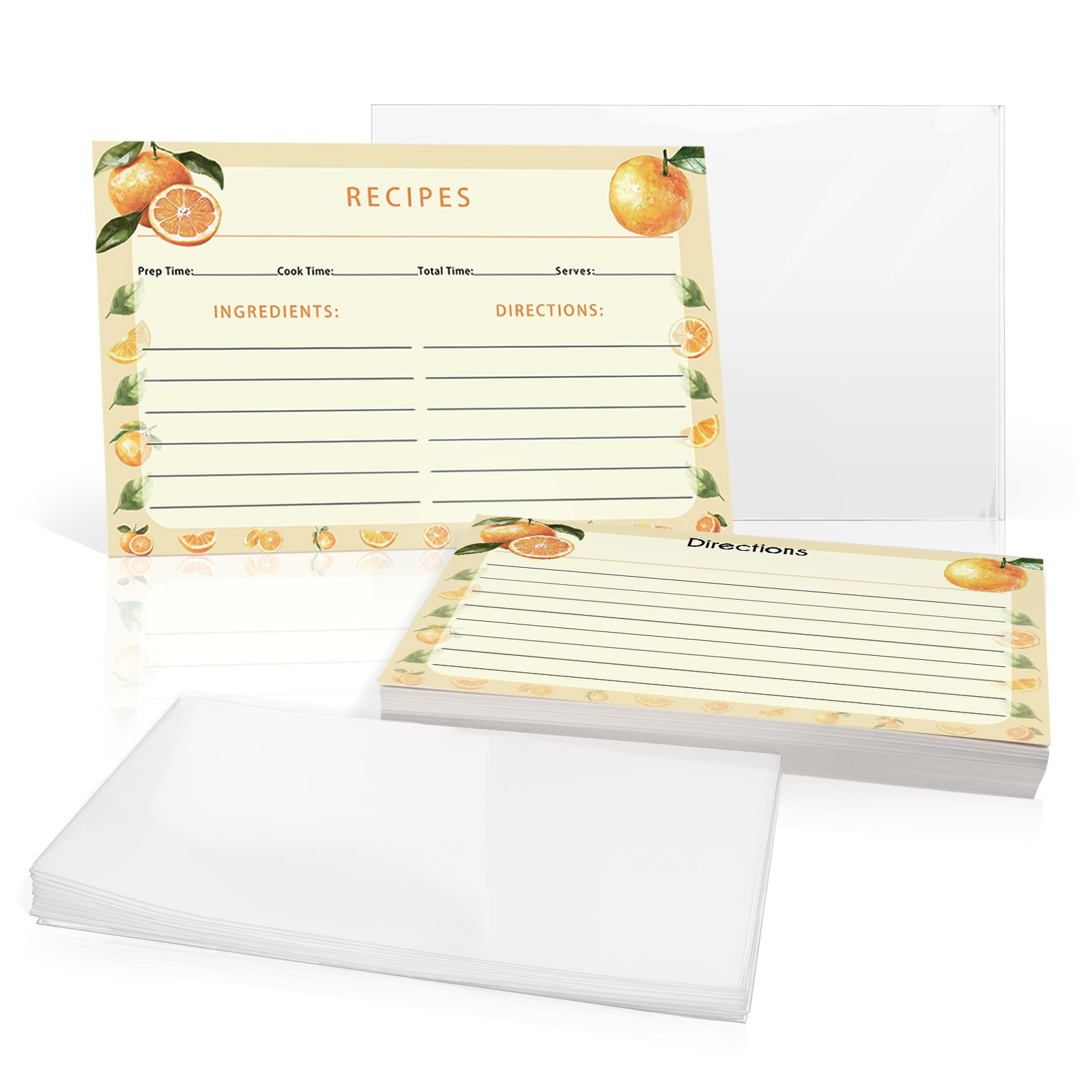 Amazon.com: 100 Pcs 4x6 Double-Sided Recipe Cards and Plastic Sleeves ...
