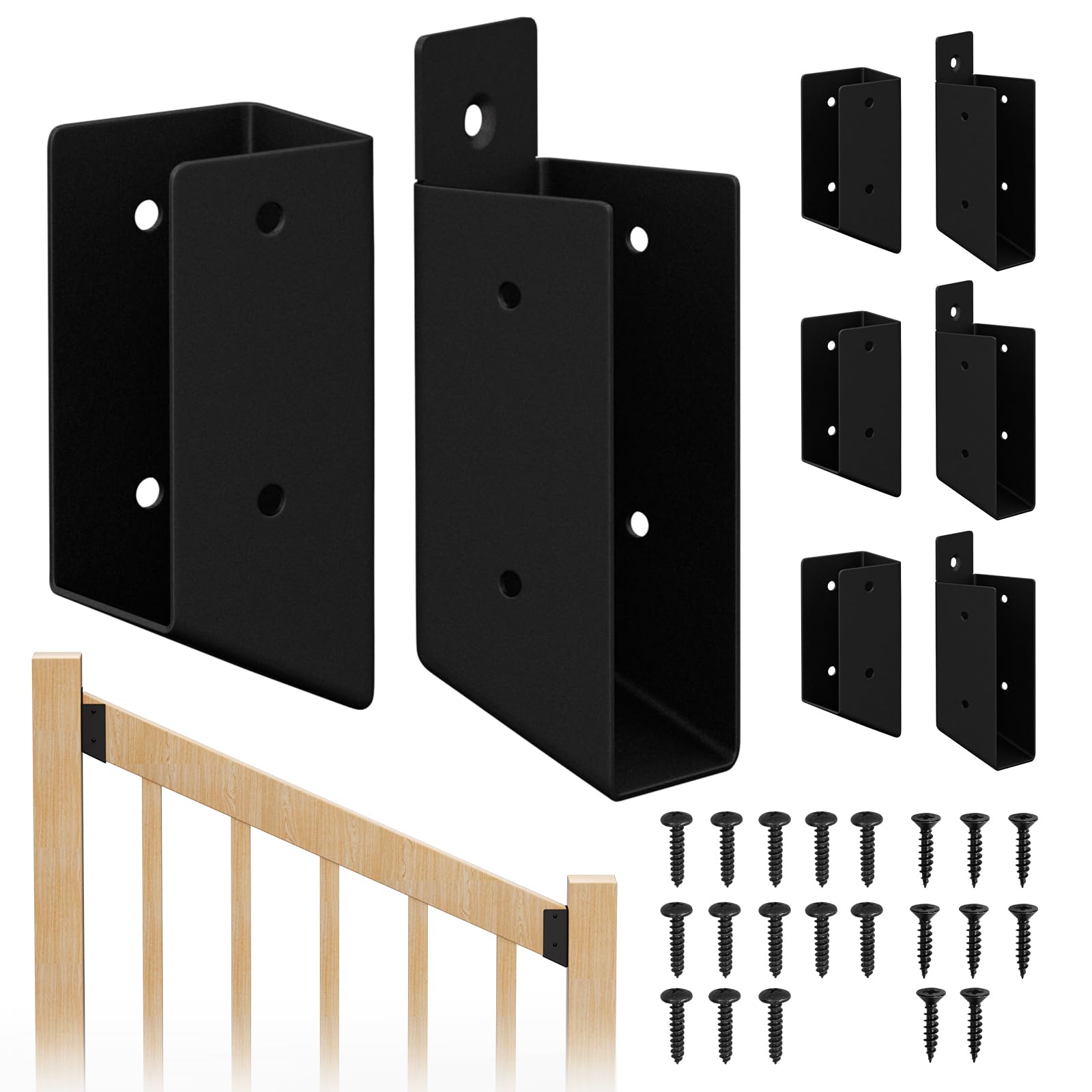 Mordx 4Pair 30° Stair Stainless Steel Deck Railing Brackets for 2" x 4 ...