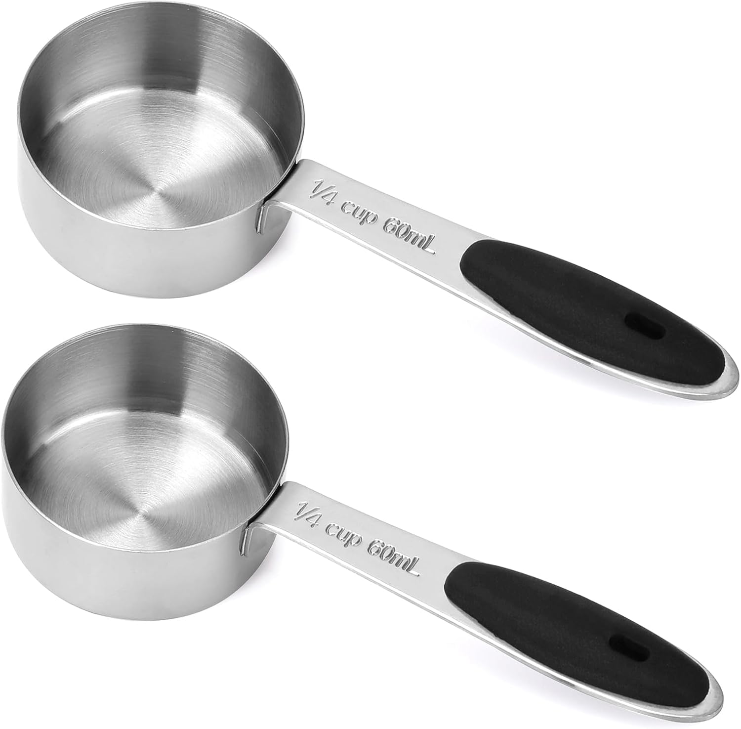 Amazon.com: Nogeqi 2 Pcs 1/4 Cup Measuring Cups, Stainless Steel 1/4 ...
