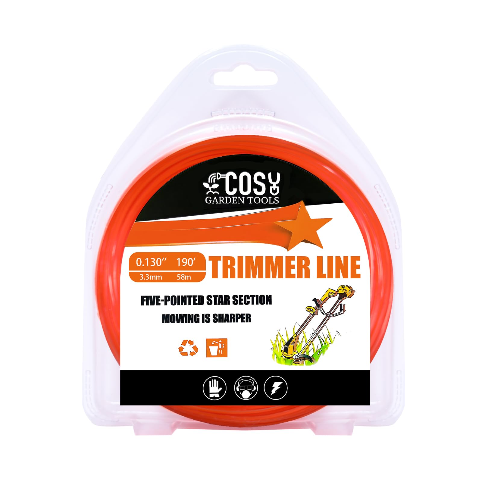 Amazon.com : Trimmer line, Pentagram Orange Heavy Duty Weed Wacker ...