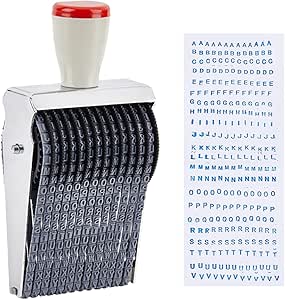 GOMAKERER 1 Pc 13 Digit Number Stamp, 0-9 Numbers A-Z Alphabet 4 ...
